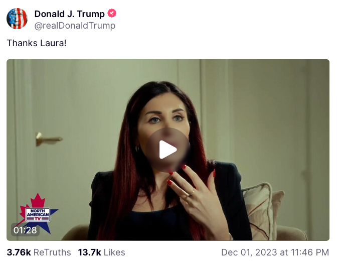 Trump Posted Clips of Laura Loomer Discussing Her Dating Life ...