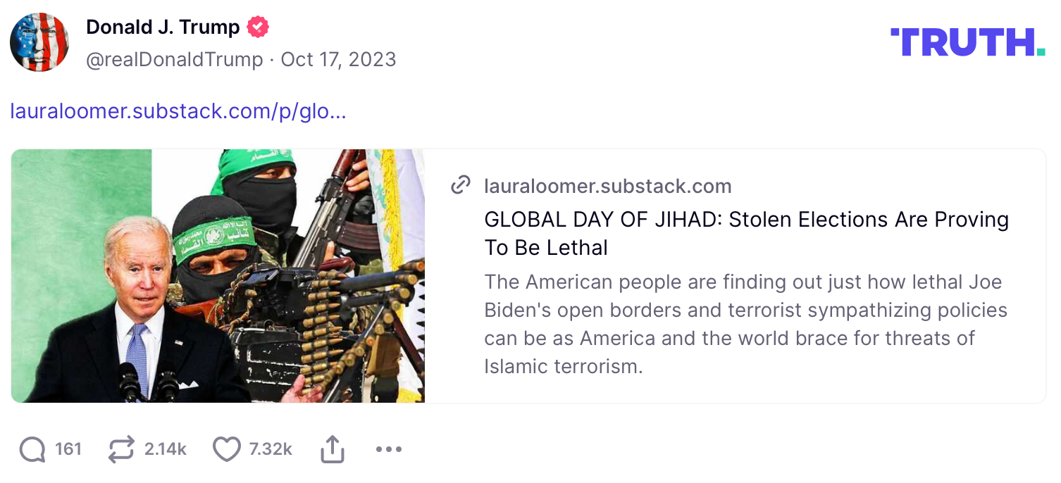 Trump Shared Laura Loomer and Her Content a Whopping 101 Times on Truth ...