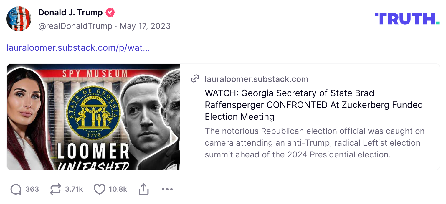 Trump Shared Laura Loomer and Her Content a Whopping 101 Times on Truth ...