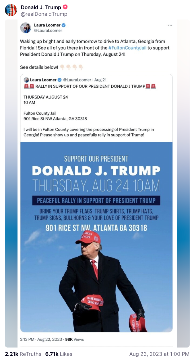 Trump Shared Laura Loomer and Her Content a Whopping 101 Times on Truth ...