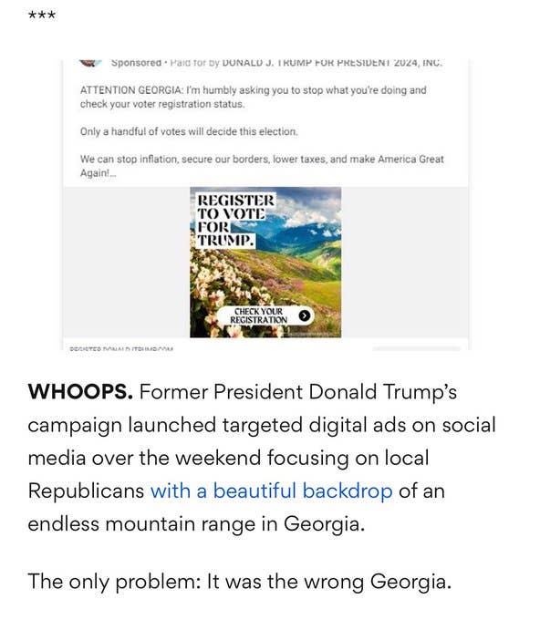 Trump Campaign Running Ads in Georgia Featuring the Country of Georgia ...