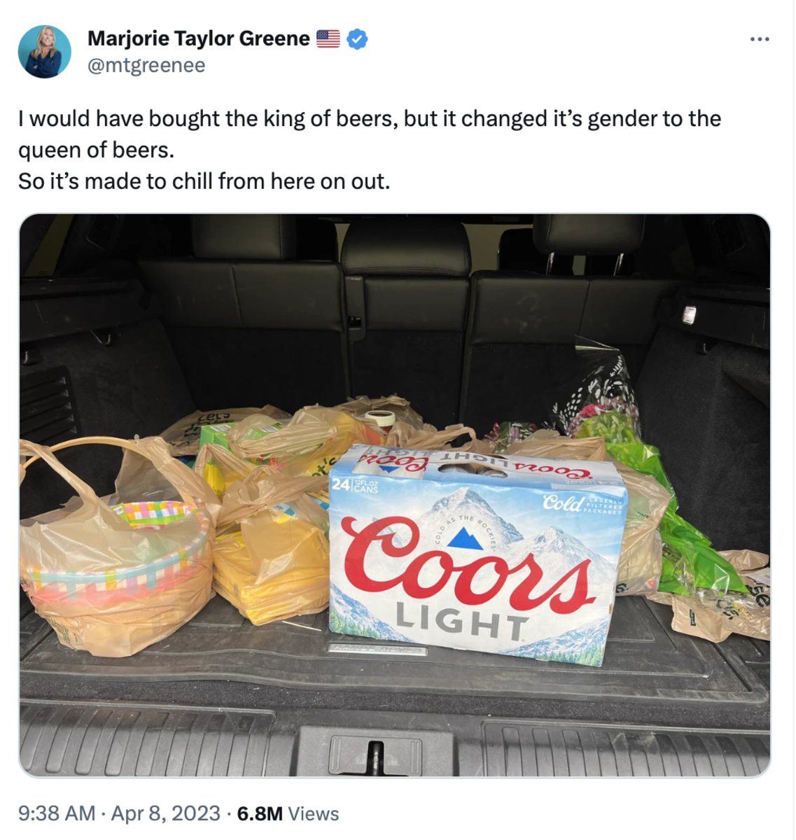 Marjorie Taylor Greene served Anheuser-Busch Beer After Pushing Boycott ...