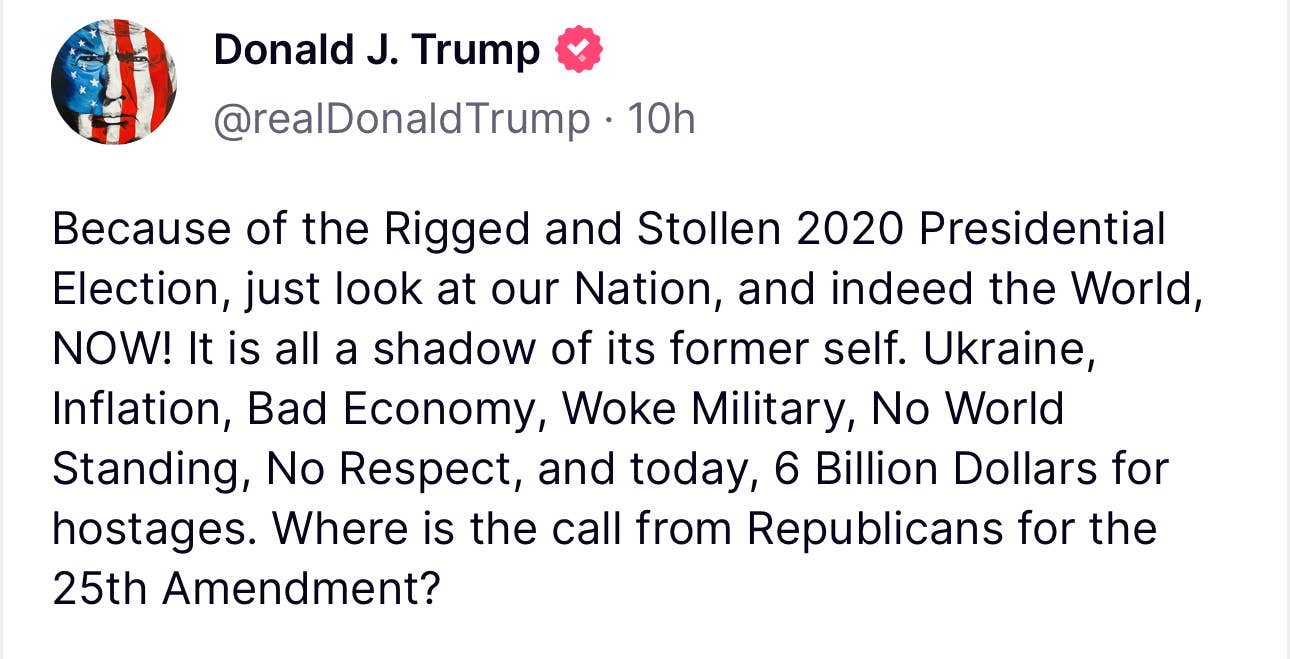 Trump Wants Republicans to Call for 25th Amendment Removal of Joe Biden ...