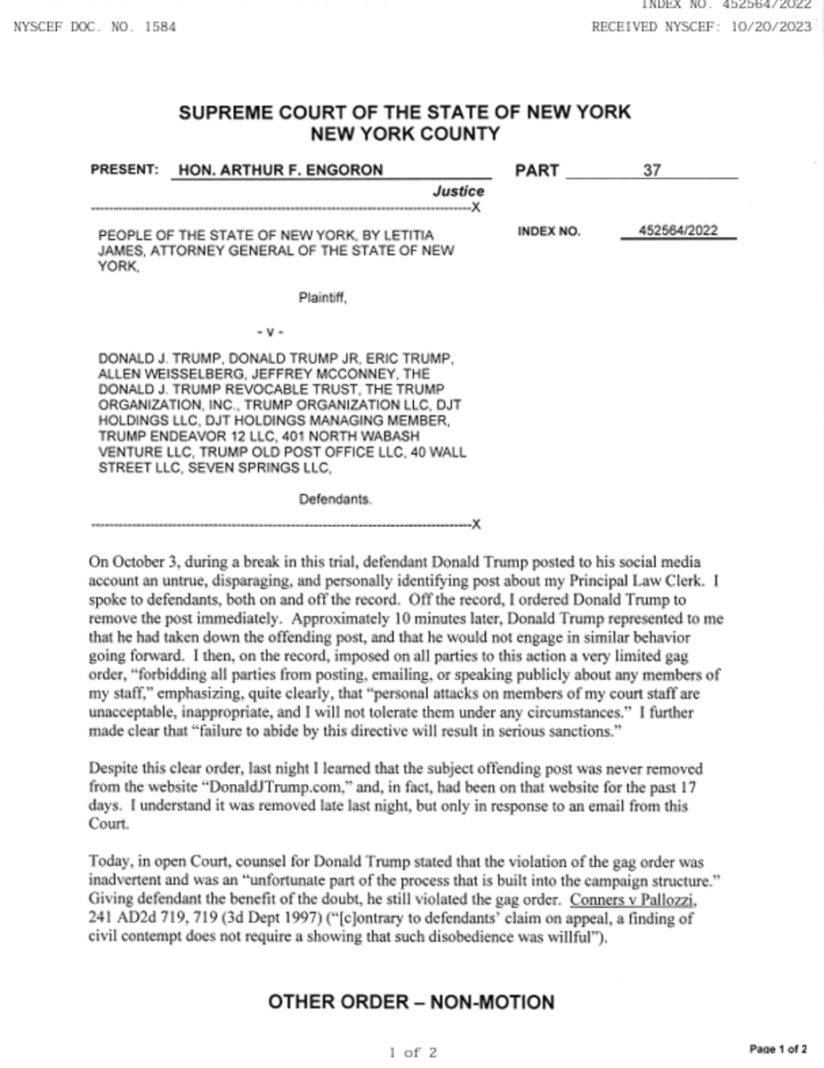 EXCLUSIVE: Don Jr. Posts Attack on Judge After Gag Order Violation ...