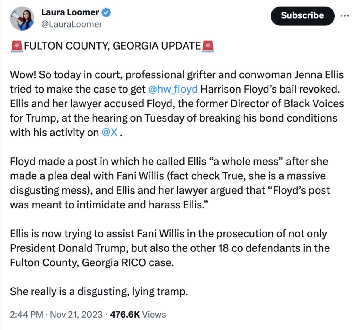 Indicted Trump Codefendant Harrison Floyd Likely Violated Revised Bond ...