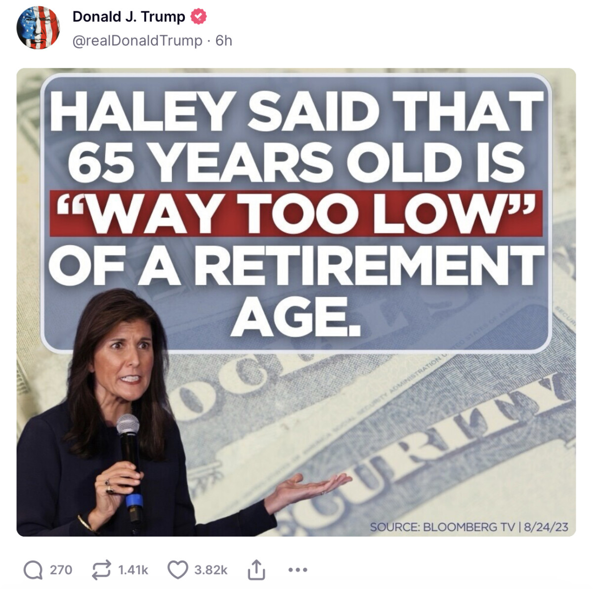 Trump Posts Nikki Haley / Hillary Clinton Face Blend Meme in Late Night ...