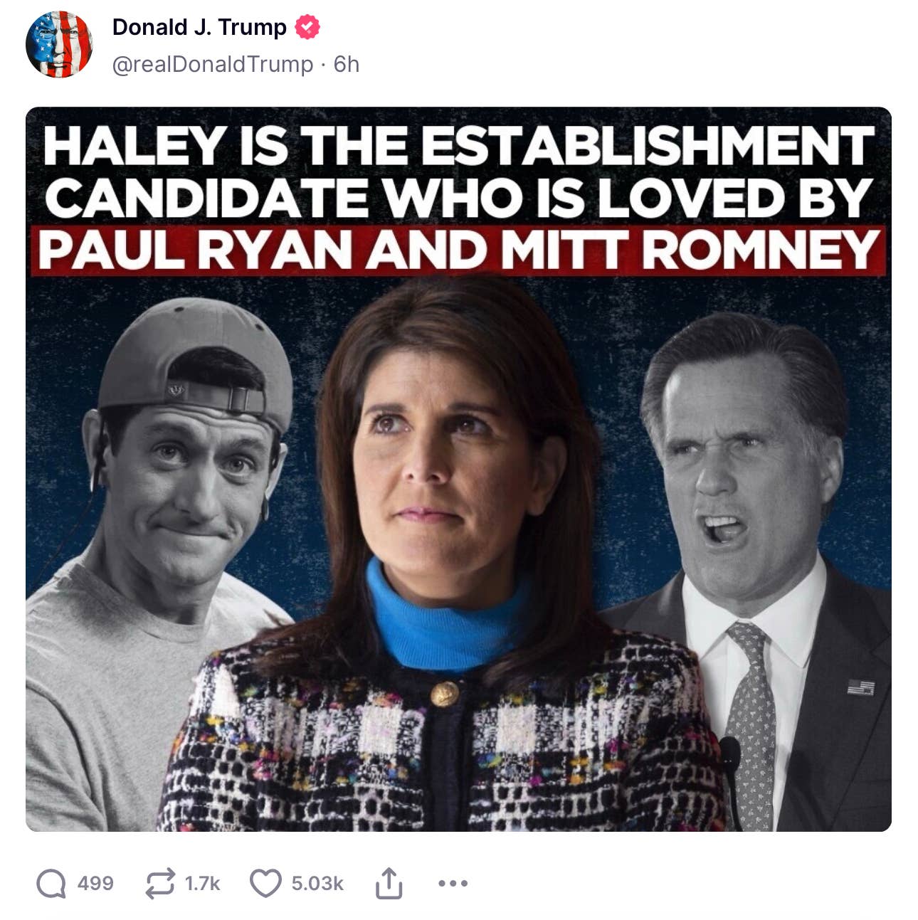 Trump Posts Nikki Haley / Hillary Clinton Face Blend Meme in Late Night ...