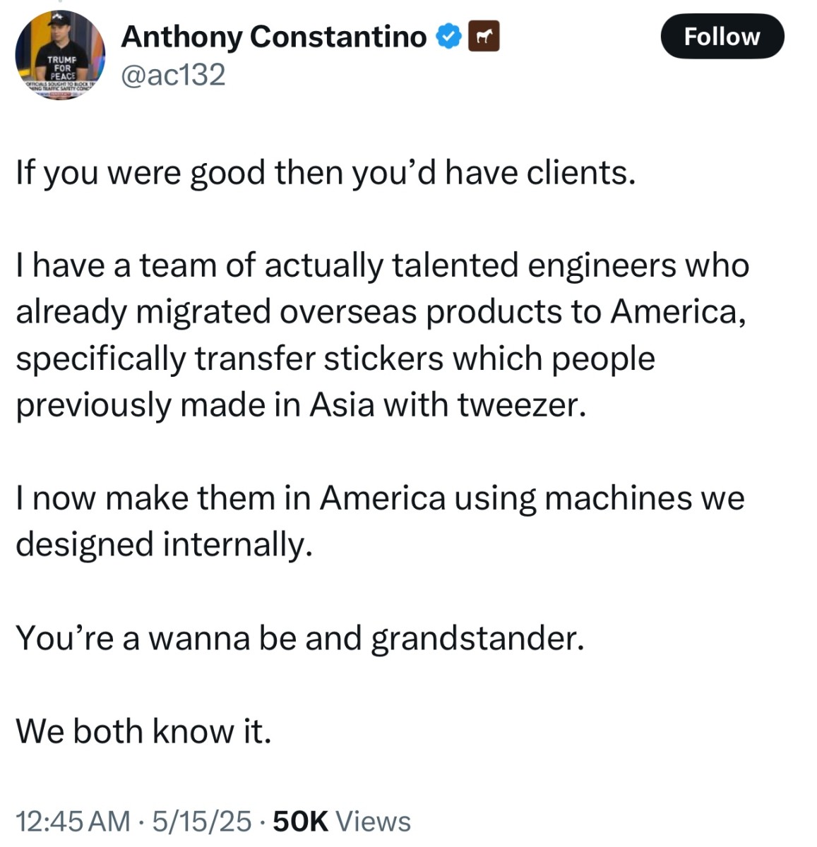 Pro-Trump Sticker Mule CEO Refuses Free Help Switching to “Made in USA ...