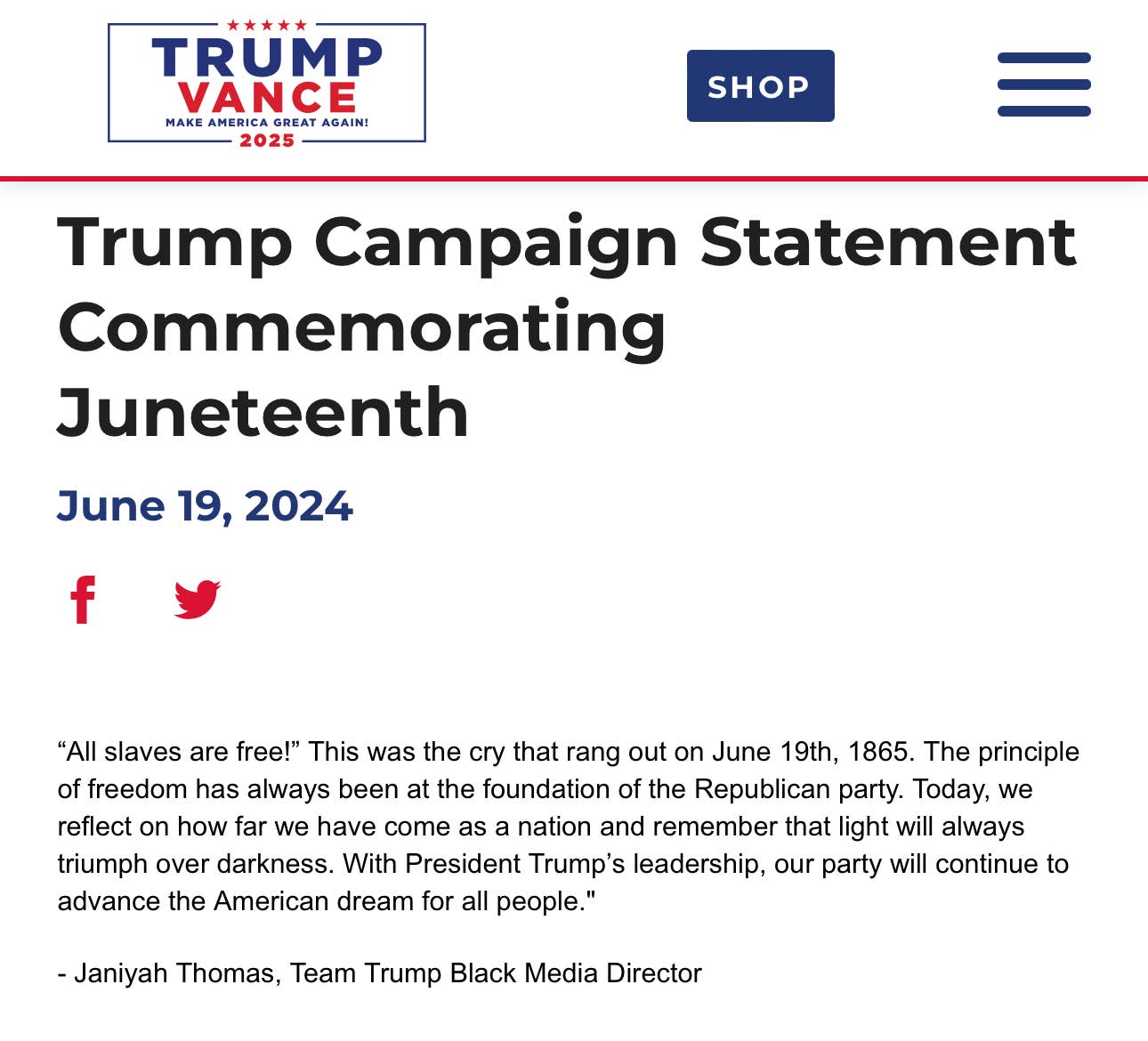 Unearthed Statement Shows Trump Praised Juneteenth in 2024, Now He’s ...
