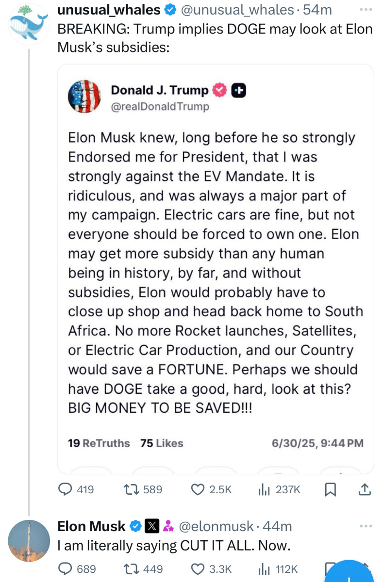Elon Musk Claps Back at Trump’s Threat to Strip Subsidies - MeidasTouch ...