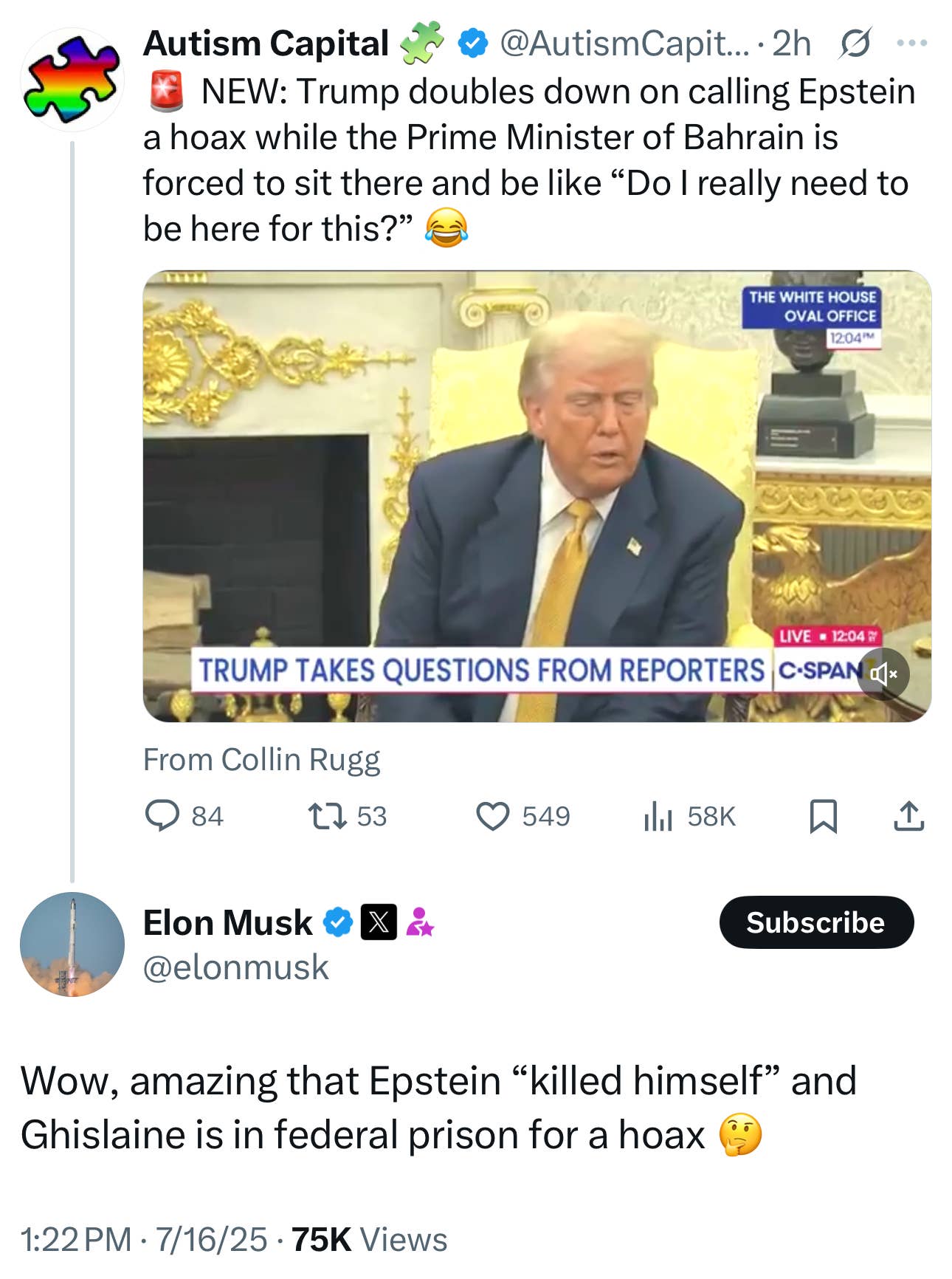 15 More Tweets: Elon Musk Continues to Blast Trump's Epstein Cover-Up ...
