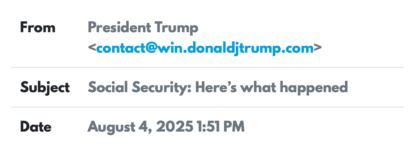 Trump Sends Misleading Social Security Fundraising Email - MeidasTouch News