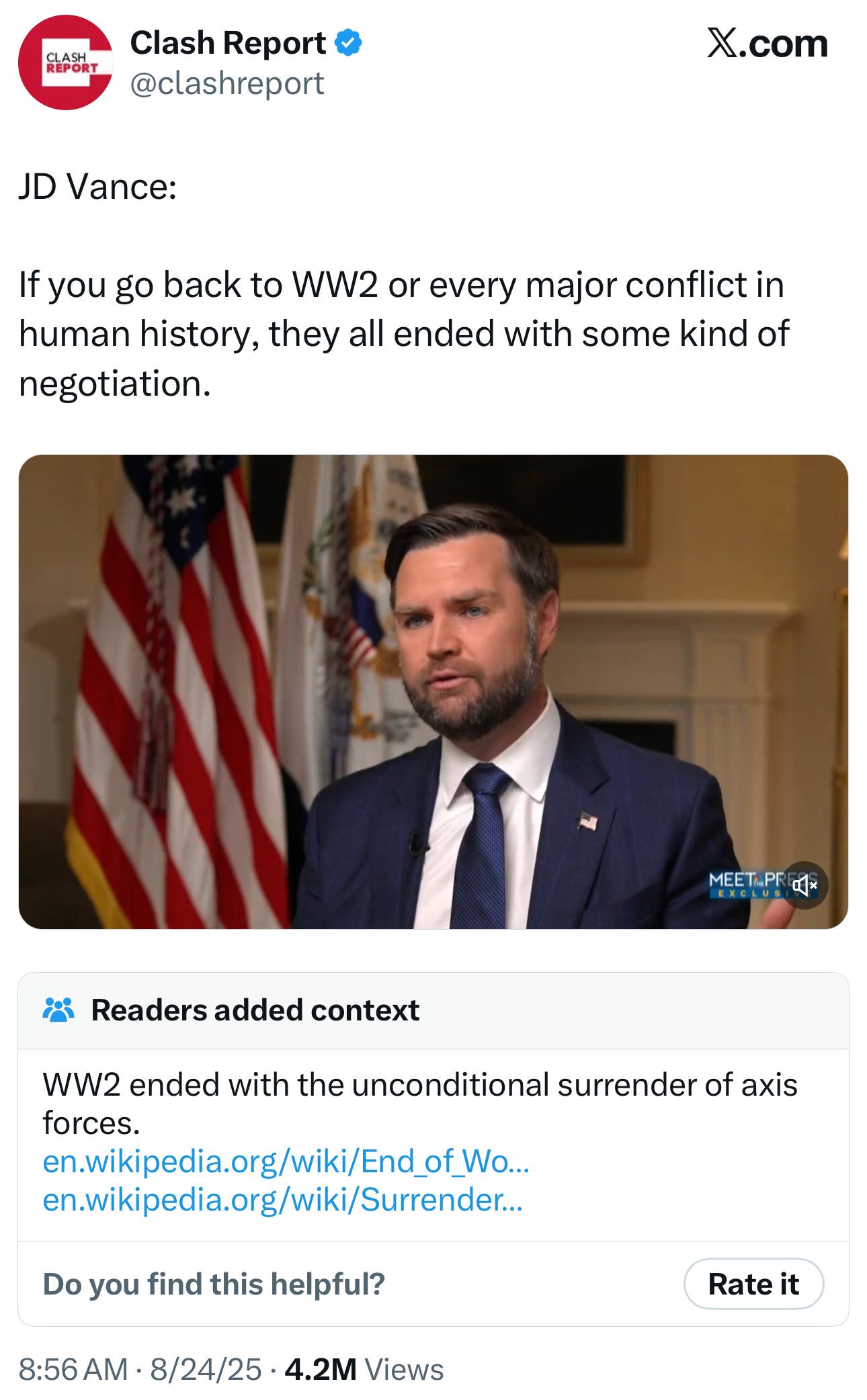 JD Vance Hit With Community Note Over WWII Claim - MeidasTouch News