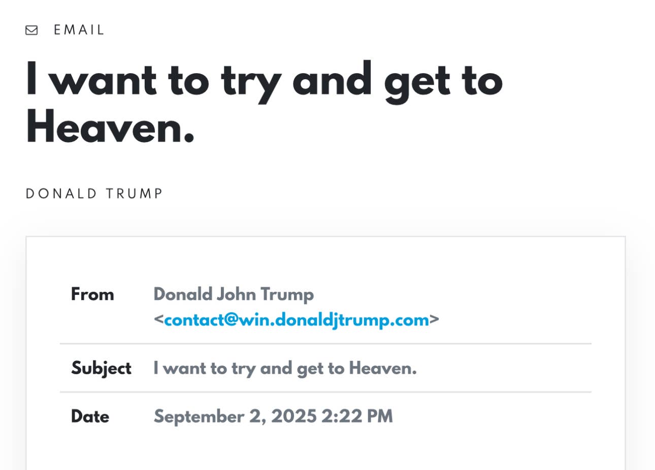 Trump Asks for $15 Donation in Eternal Destination Email - MeidasTouch News