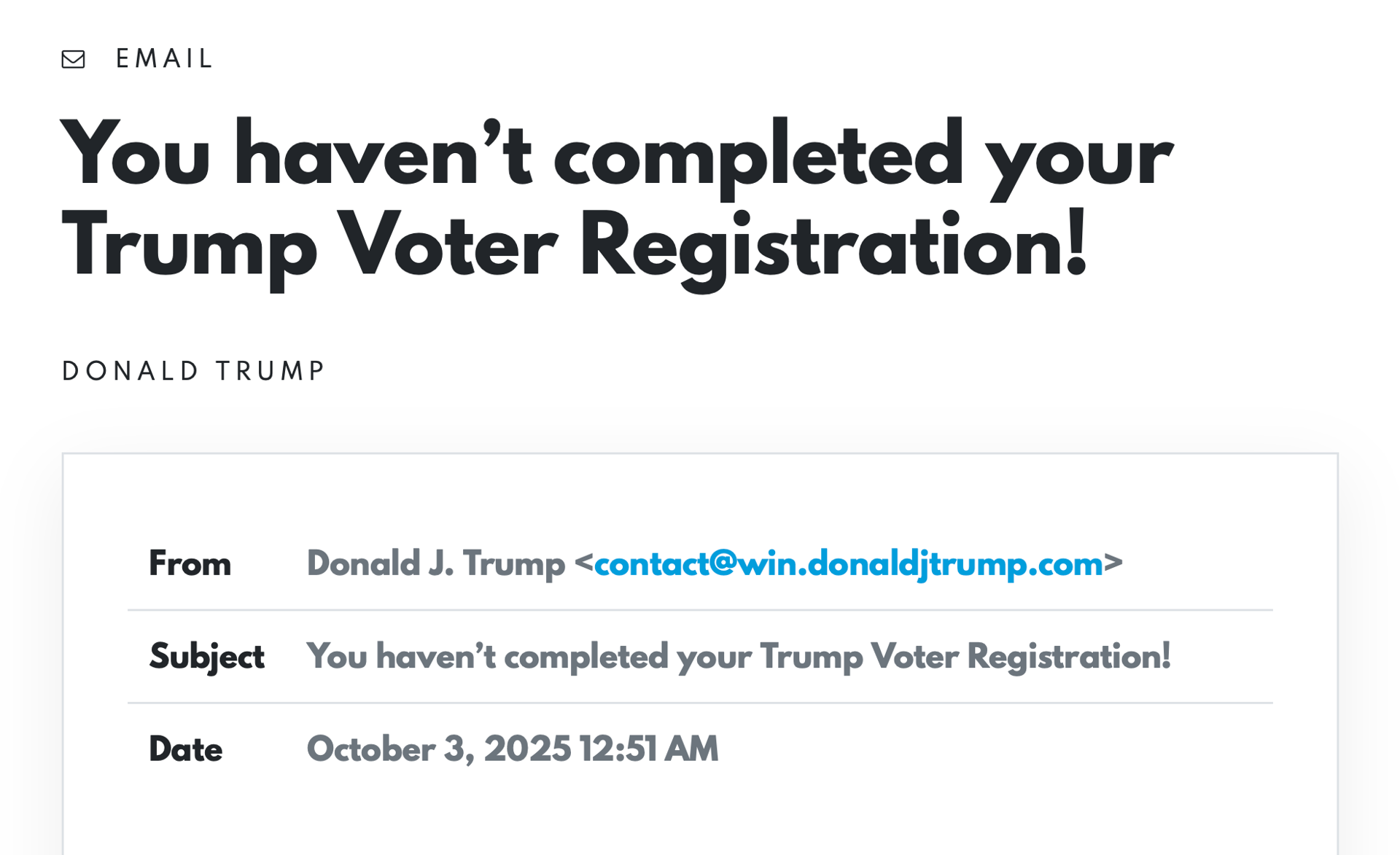 Trump Pushes Murky “Voter Registration” Fundraising Email - MeidasTouch ...