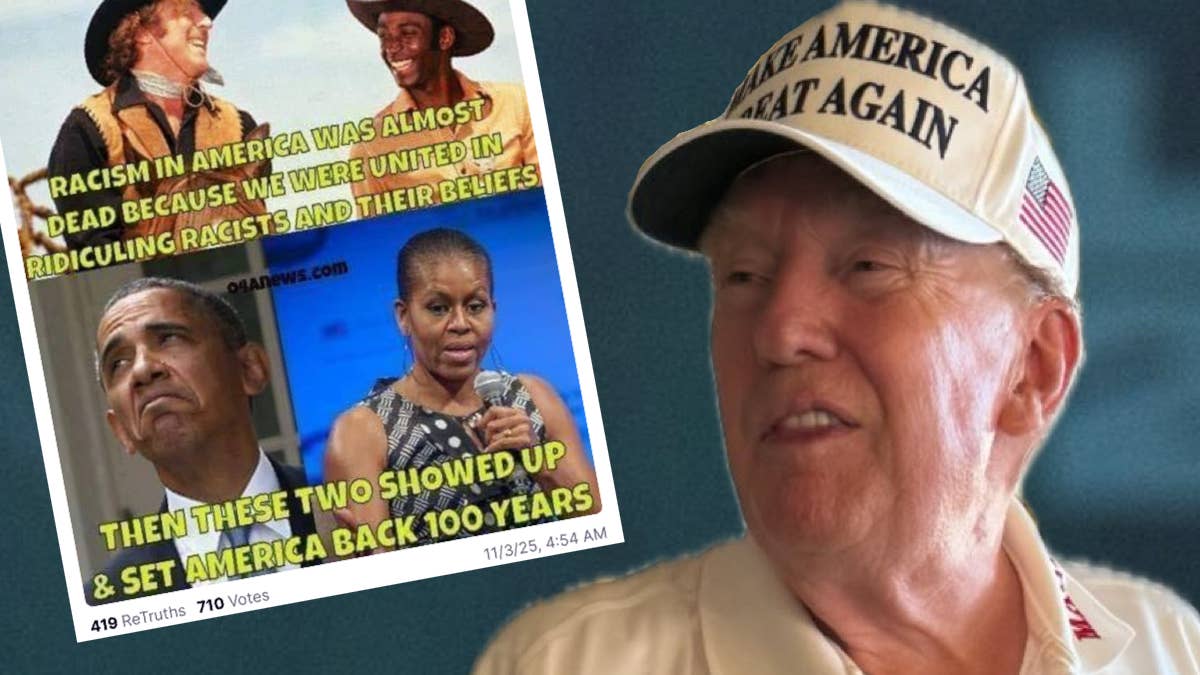 Trump Reposts Meme Blaming the Obamas for Racism in America ...