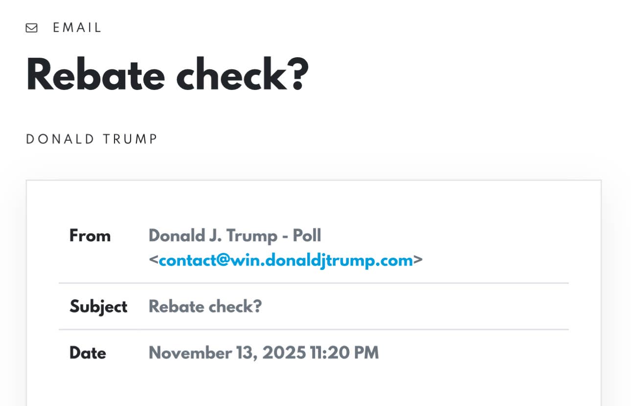 Trump Fundraises Off Tariff Checks He Admits Are in Legal Limbo ...