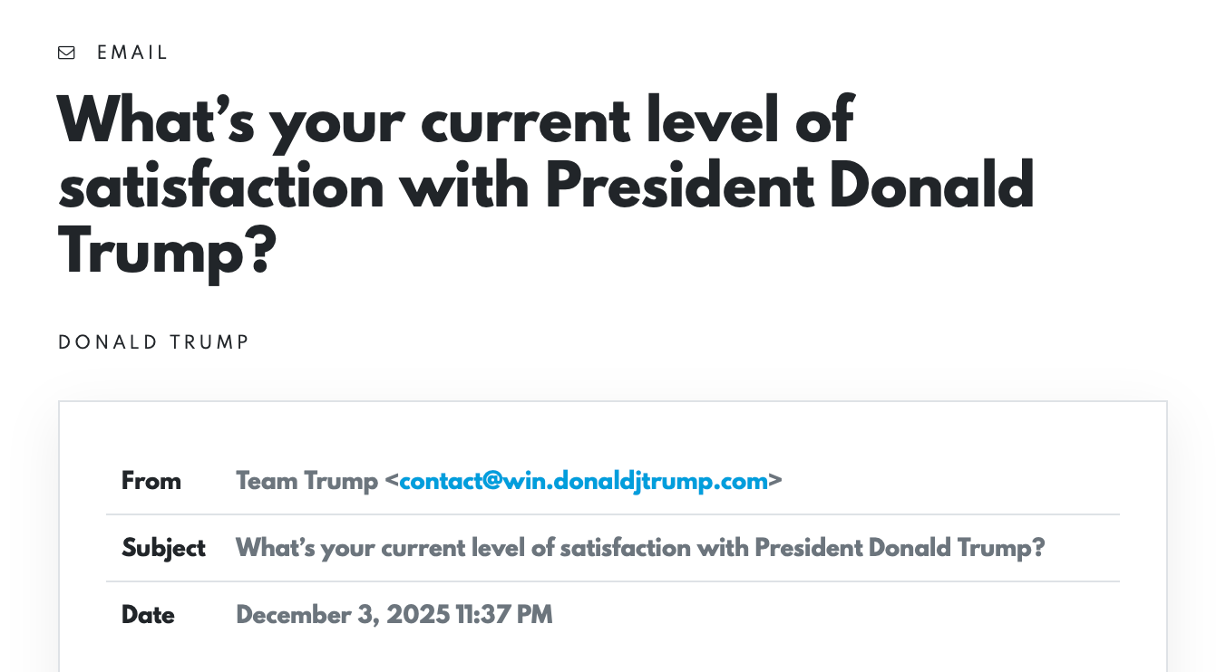 Trump Donation Poll Lists 25% Approval Rating Option - MeidasTouch News