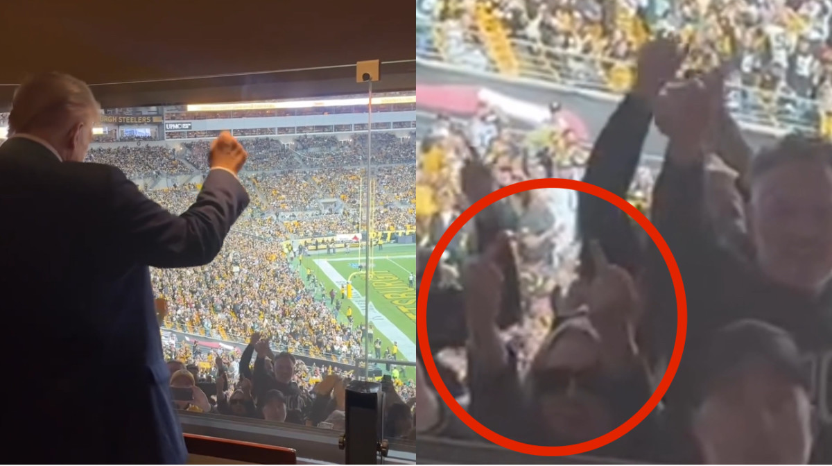Oops! Trump Posts Video of Himself Getting Flipped Off at Steelers Game ...