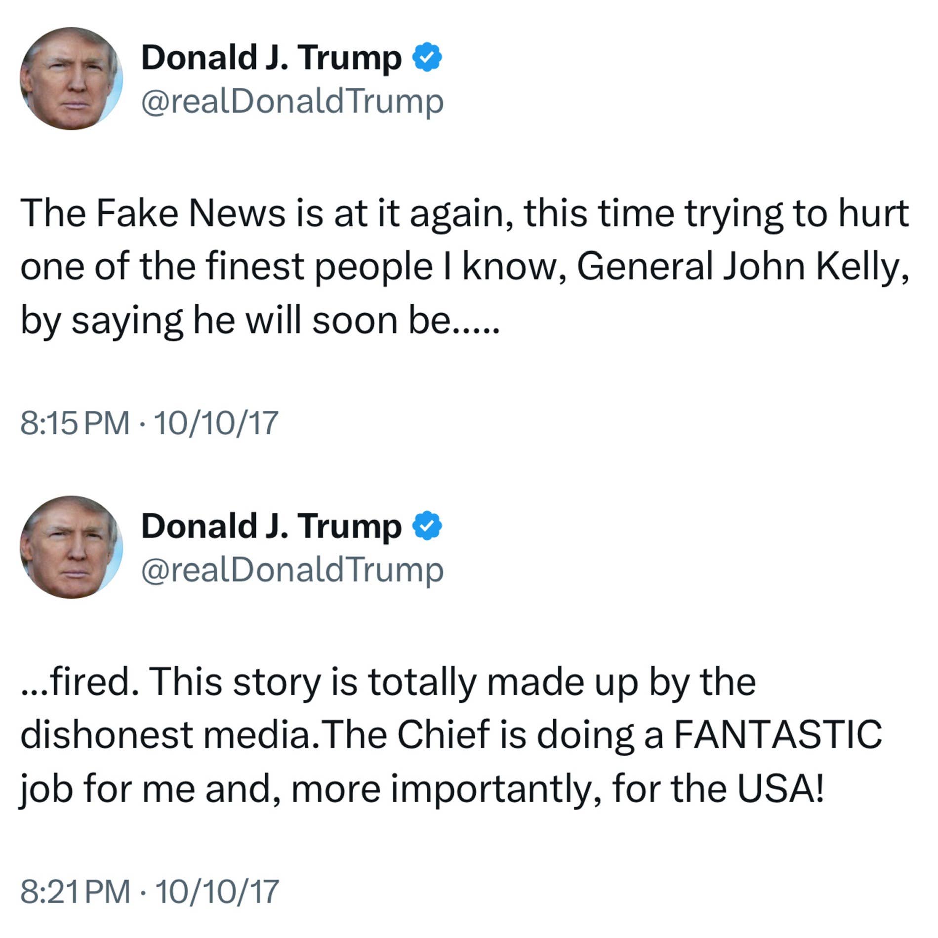 Trump Praised General John Kelly Multiple Times, Even When He Left ...