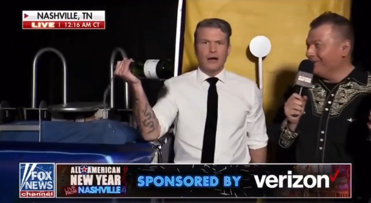 “Bottoms Up”— Pete Hegseth Took Swigs from Champagne Bottle, Plunged Into the Alcoholic Beverage ...