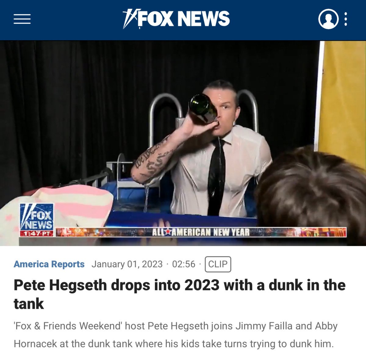Fox News Promoted Pete Hegseth Champagne Drinking and Dunk Tank Video - MeidasTouch News