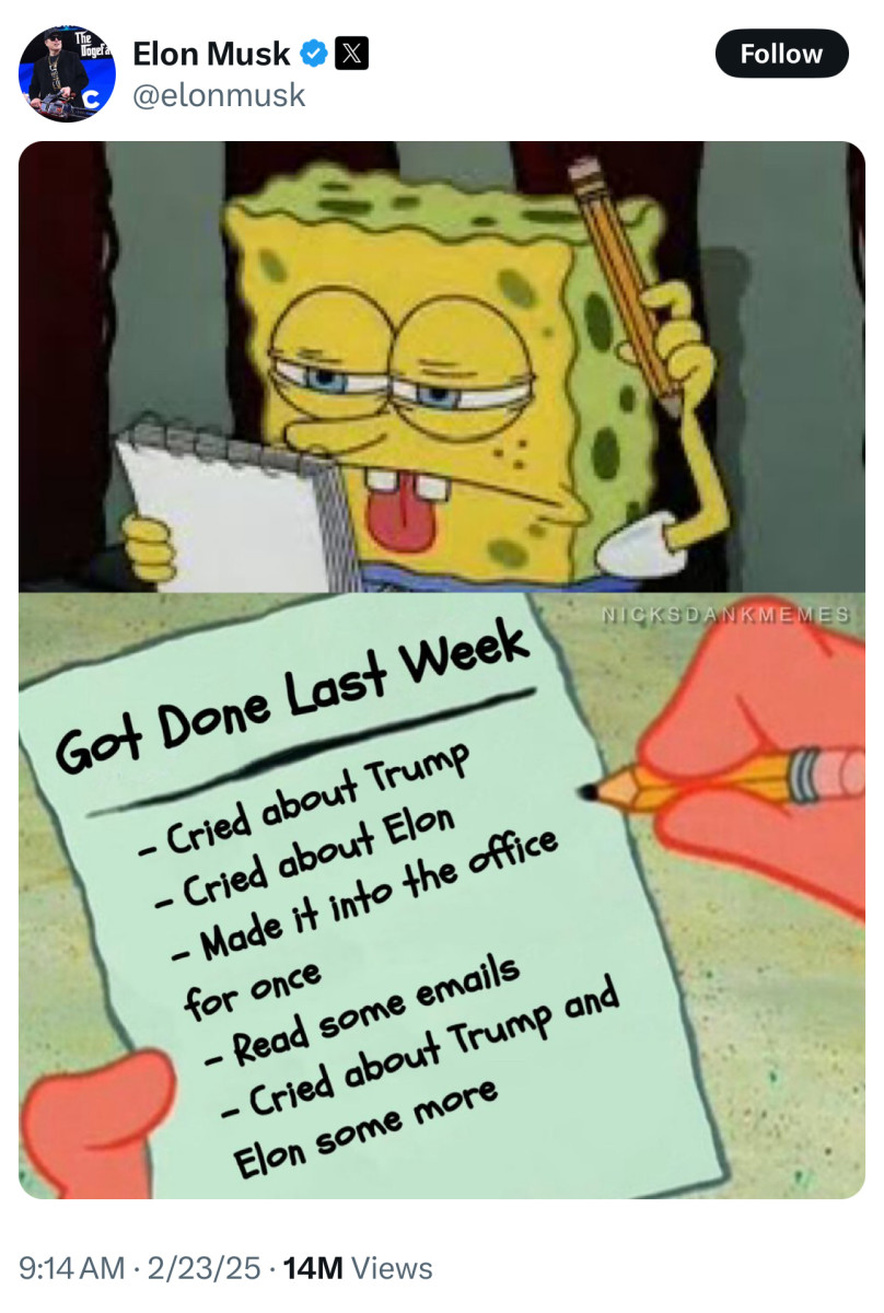 Trump Mocks Federal Workers with SpongeBob Meme - MeidasTouch News