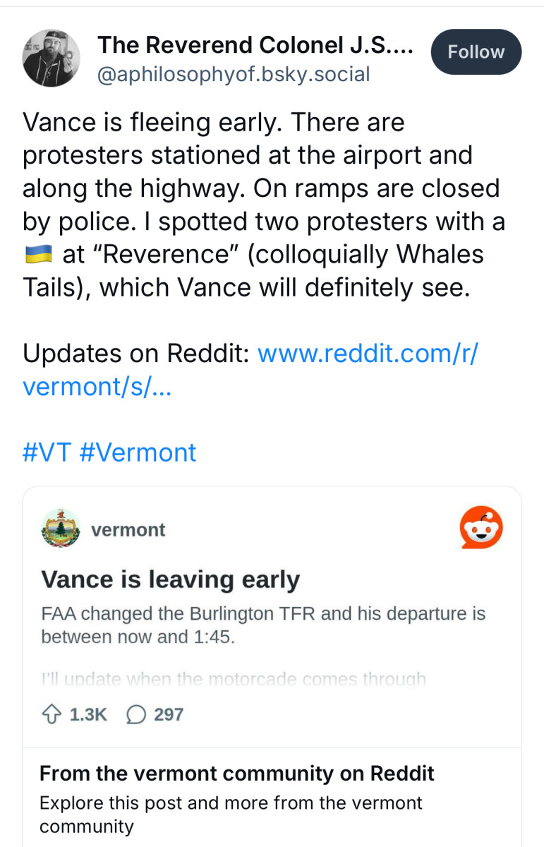 Protestors Drive JD Vance Away From a Ski Vacation in Vermont ...