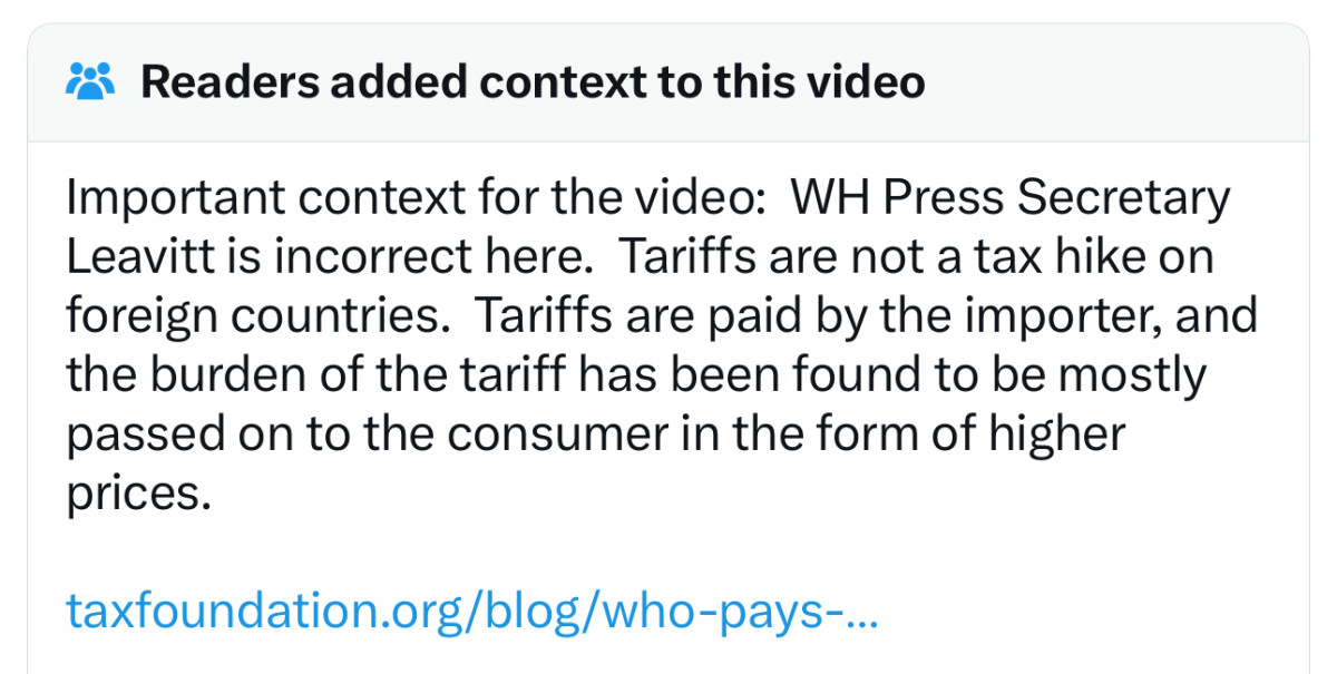 White House Press Secretary Karoline Leavitt Hit with Community Note ...