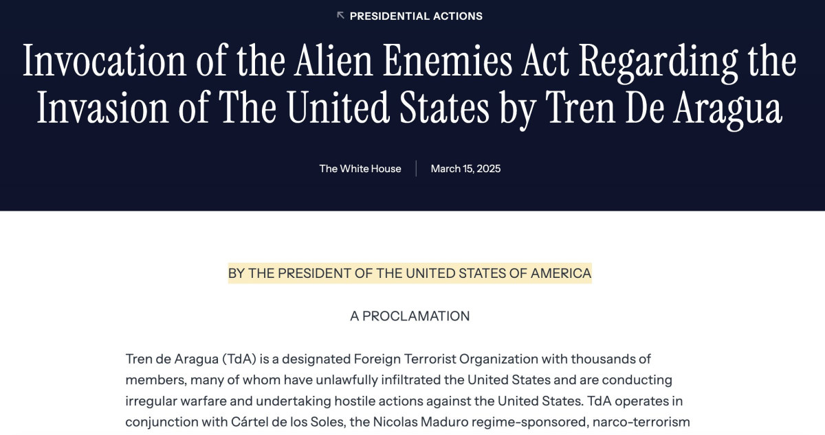Donald Trump Claims He Didn't Sign Alien Enemies Act Proclamation ...