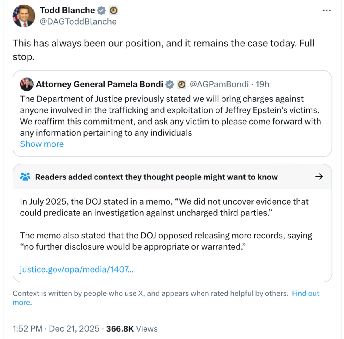 Trump’s DOJ Blasted With More Epstein Files Community Notes ...