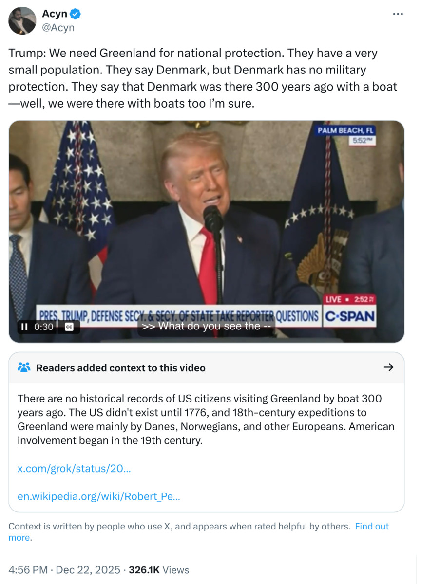 Community Note: Basic History Contradicts Trump on Greenland ...