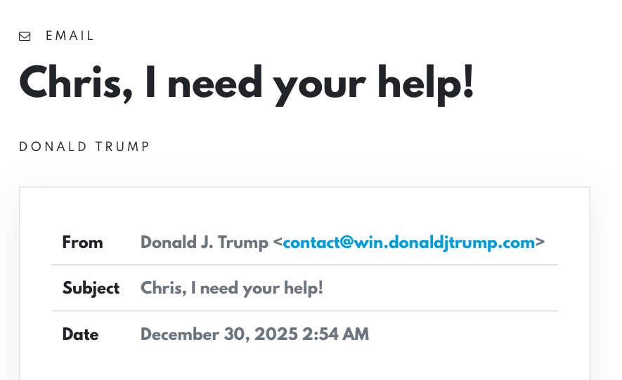 Trump Tells Supporters to Make a “Personal Sacrifice” Donation ...