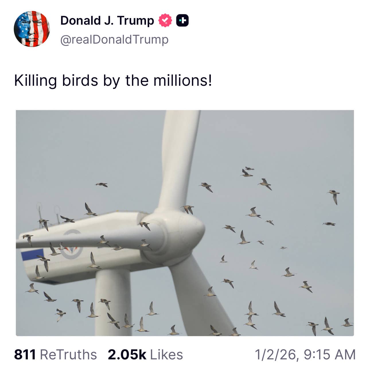 Trump Amplifies More Misleading Images in Wind Turbine Bird Claims ...