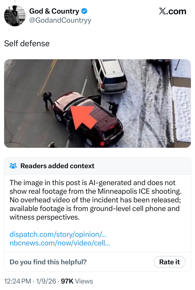 MAGA Accounts Share Fake, AI Image of ICE Shooting - MeidasTouch News