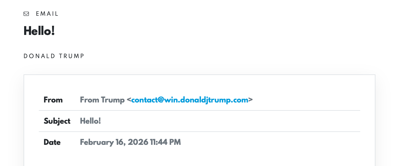 Trump’s Latest ‘Tariff Check’ Email Gives Supporters Only 15 Minutes to ...