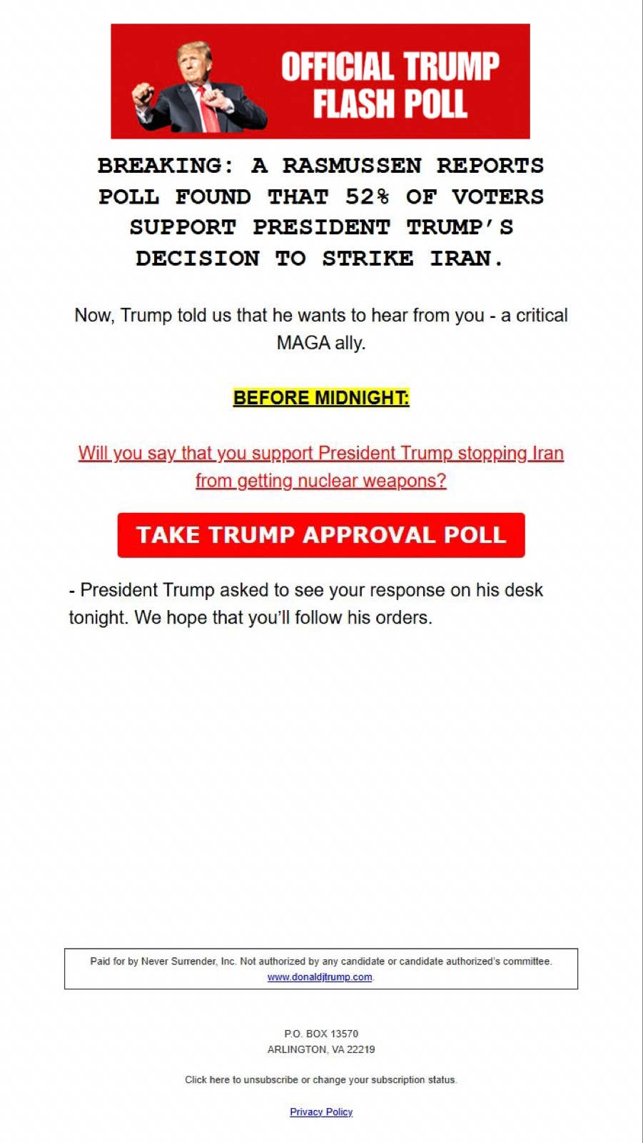 Trump Sent Another War in Iran Fundraising Email - MeidasTouch News